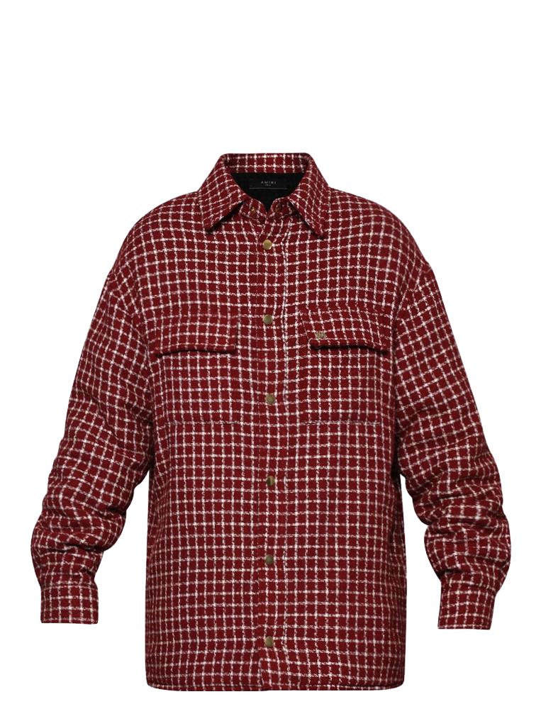AMIRI Boucle Padded Overshirt Deep Red